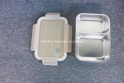 China Stainless Steel Double Layer Leakproof Bento Box 2 Or 3 Compartment for sale