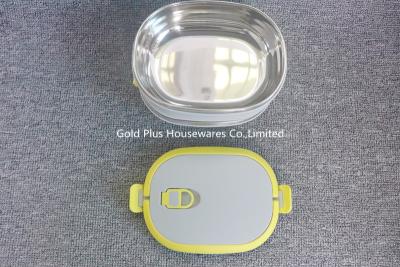 China Stackable 2 Layer Stainless Steel Bento Lunch Box Leakproof PP Food Container 20x14.5x12.5cm for sale