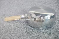 China Food Grade Stainless Steel Milk Pot 20cm with Wooden Handle for Stovetop Cooking for sale
