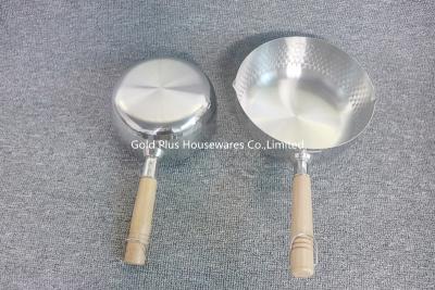 China Food Grade Stainless Steel Milk Pot 20cm with Wooden Handle for Stovetop Cooking for sale