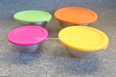 China Stainless Steel Mixing Bowl Set 8pcs Leakproof with Airtight Lids 12-18cm for sale