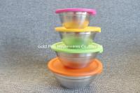 China Stainless Steel Mixing Bowl Set 8pcs with Sealing Lids 12-18cm Diameter for sale