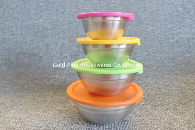 China Stainless Steel Mixing Bowl Set 8pcs with Sealing Lids 12-18cm Diameter for sale
