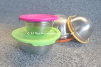China Multicolor Stainless Steel Mixing Bowl Set 12-18cm with Plastic Lids for sale