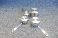 China Stainless Steel Measuring Cups Set 4 Pcs 250ml with Handle Stackable Kitchen Tool for sale