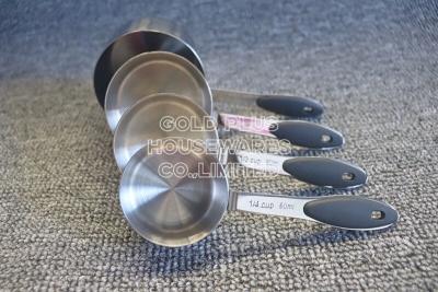 China Stainless Steel Measuring Spoon Set 80ml 57g Round Flat Bottom Kitchen Scoop for sale