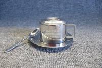 China Stainless Steel Heatproof Coffee Mug 400ml Tea Cup Set with Saucer for sale