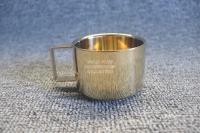 China Modern Luxury Golden Stainless Steel Coffee Cup Set 200ml with Round Plate for sale