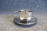 China 180ml China Bone Stainless Steel Mug with Saucer Abrasion Resistant Heat Proof for sale