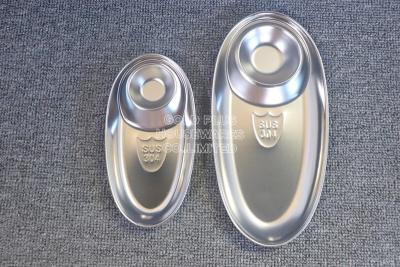 China Japanese Style Oval Stainless Steel Kimchi Plate 21.7cm with Sauce Dish Reusable Eco Friendly for sale