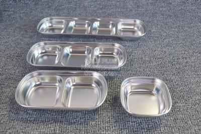 China Wholesale 304 Stainless Steel Sauce Dish Set 1-4 Compartments 7.2-11cm Diameter for sale
