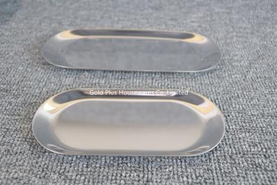 China Reusable 304 Stainless Steel Camping Dishes Set 19cm 23.5cm High Temperature Tolerance Oval Dish for sale
