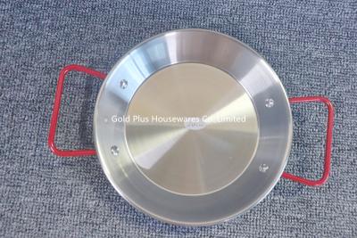 China Custom Stainless Steel Spanish Seafood Grill Pan 20-42cm Round Fry Pan for Restaurant Kitchen for sale