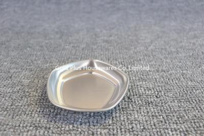 China 304 Stainless Steel 37g Pentagonal Dipping Bowls Mini Seasoning Sauce Dish Durable Metal Appetizer Plates for sale