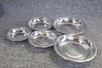 China 304 Stainless Steel Snack Plate 10.5cm Round Dessert Dish Natural Color Food Grade for sale