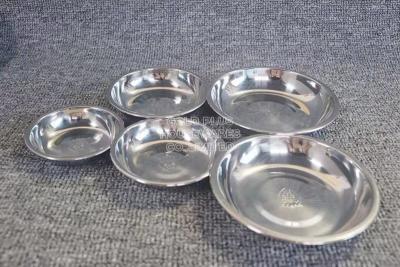 China 304 Stainless Steel Snack Plate 10.5cm Round Dessert Dish Natural Color Food Grade for sale