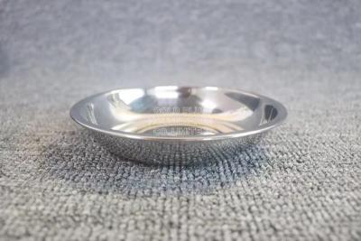 China 304 Stainless Steel Round Soy Sauce Plate 9.3cm Dipping Dish for Sushi Buffet Appetizer for sale