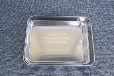 China 304 Stainless Steel Rectangle Disinfection Tray 23cm to 60cm Custom Hotel Serving Plate for sale
