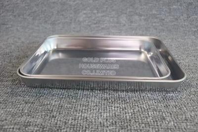 China 304 Stainless Steel Rectangle Serving Tray 23cm to 60cm Medical Hotel Guestroom Accessories for sale