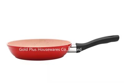 China 16cm Granite Induction Egg Skillet Red Color Home Cooking Pan Aluminum Alloy for sale