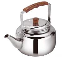 China Stainless Steel Whistling Kettle 2L for Home Camping Natural Color Metal Tea Pot for sale