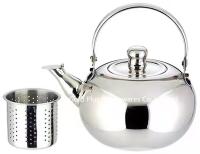 China Custom Polished Stainless Steel Whistling Kettle 22cm Stove Top Tea Pot for sale