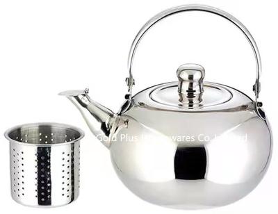 China Custom Polished Stainless Steel Whistling Kettle 22cm Stove Top Tea Pot for sale