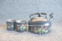 China OEM Custom Flower Painting Stainless Steel Whistle Tea Kettle 8.4kg for sale