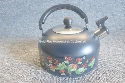 China 0.11cbm Stainless Steel Whistling Tea Kettle Black Color Painting 8.4kg for sale