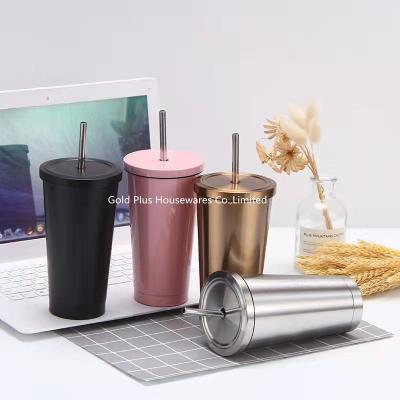 China Reusable Stainless Steel Vacuum Insulated Coffee Cup 24oz with Lid and Straw Eco Friendly for sale