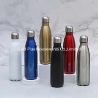 China 22oz 0.5mm Stainless Steel Cola Shaped Vacuum Insulated Sports Water Bottle Powder Coated for sale