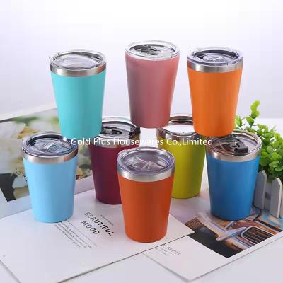 China 304 Stainless Steel 16oz Vacuum Insulated Travel Tumbler with Lid Big Mouth Coffee Cup for sale