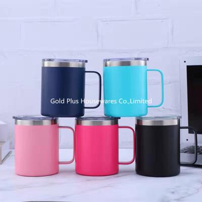 China Camping Stainless Steel Mug 330ml Spill Proof Lid Double Wall Insulated Drinking Cup for sale