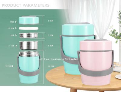 China 304 Stainless Steel Vacuum Thermos Flask 1.6L 2L Large Capacity Stew Beaker Portable for sale