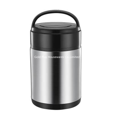 China Stainless Steel 2L Vacuum Food Jar Wide Round Soup Container Natural Color Insulated Lunch Box for sale