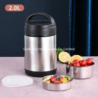 China 2L Stainless Steel Thermal Vacuum Food Jar with Spoon for Adults Outdoor Lunch Container for sale