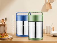 China Custom Logo Blue Stainless Steel Food Thermos 1.6L Insulated Soup Jar with Spoon BPA Free for Kids for sale