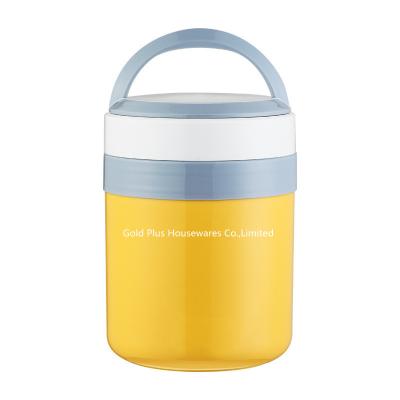 China Vacuum Insulated Lunch Box 1.5L Stainless Steel BPA-Free Travel Food Flask Yellow for sale