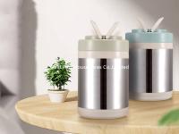 China Food Grade 2 Litre Thermal Stainless Steel Soup Thermos Lunch Box with Plastic Handle Lid for sale
