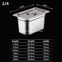 China Custom 1/4 Size 304 Stainless Steel GN Container Food Pan for Buffet Stove 26.5cm for sale