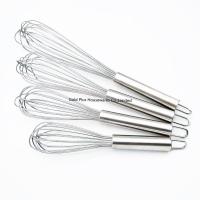 China Non Stick Stainless Steel Manual Egg Whisk 10 to 20 Inches Kitchen Beater for sale