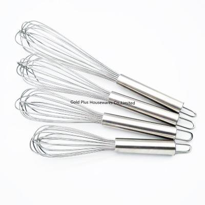 China Non Stick Stainless Steel Manual Egg Whisk 10 to 20 Inches Kitchen Beater for sale