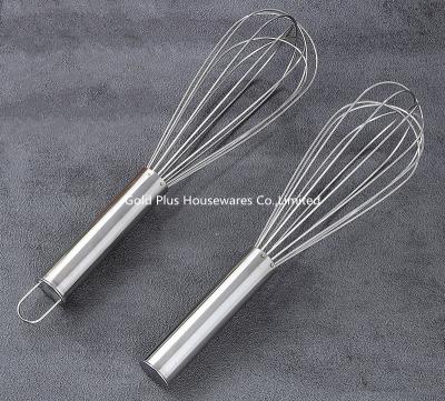 China Food Grade Stainless Steel Balloon Whisk 10-20 Inch Corrosion Resistant Manual Egg Beater for sale