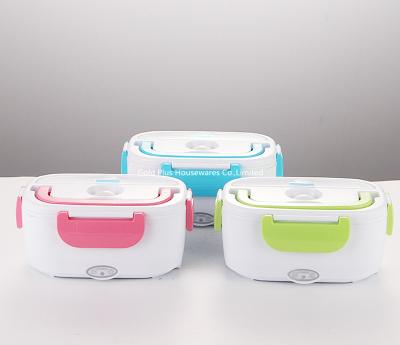 China PP Plastic Electric Heating Lunch Box with Stainless Steel Liner 110V 220V Portable Food Container for sale