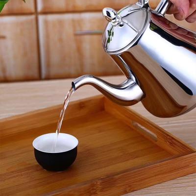 China Stainless Steel Pour Over Coffee Pot 1L Golden Coating Turkish Drip Tea Pot with Filter for sale