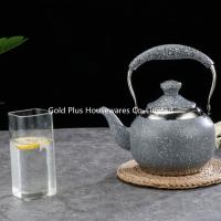 China Blue Medical Stone Coating Stainless Steel Tea Kettle 2L Outdoor Camping Coffee Pot for sale