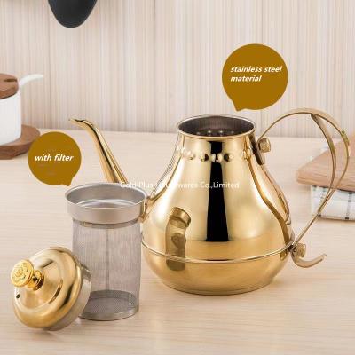 China Arabic Style Turkish Coffee Pot Stainless Steel Portable Cafetiere 1.2L 1.8L for sale