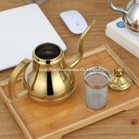 China 0.25cbm Stainless Steel Turkish Coffee Pot 1.2L Golden Drip Pot for sale