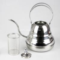 China Stainless Steel Gooseneck Kettle 1.2L 1.8L Pour Over Coffee Pot Hanging Ear Design for sale