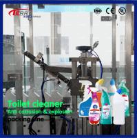 China Chemical Packaging Line for Bathroom Cleaner WC Schiumattiva Candeggina Filling Packing Machine for sale